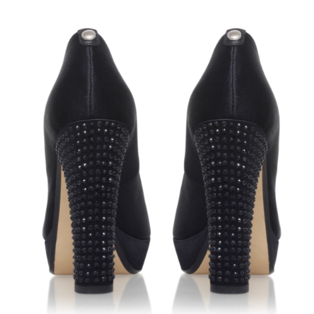 Michael Kors Satin Pumps With Black Crystal Heels - Gem